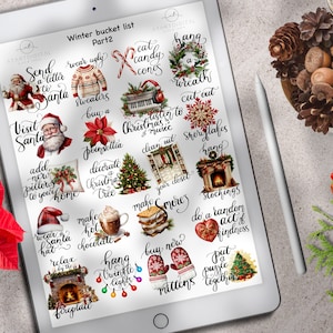 Winter Bucket List Goodnotes Stickers, Christmas Bucket List for ...