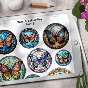 Digital Stickers for Planners Instant Download, Bees and Butterflies ...