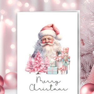Santa Claus, Merry Christmas Printable Card, Pastel Christmas Design ...