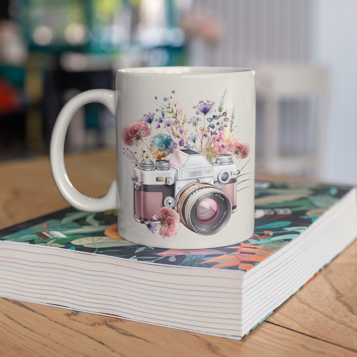 Camera Illustration, With Wildflowers, Vintage Design Png, Commercial ...