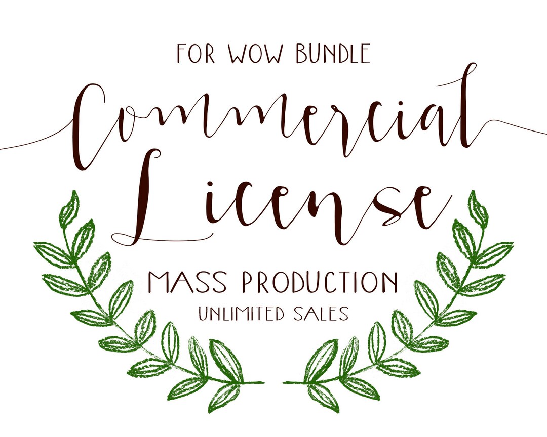 Commercial License Mass Production Unlimited Sales Product - Etsy