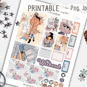 Weekly Kit, Winter Stickers, Life Planner Kit, Winter Printable ...