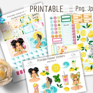 Erin Condren, Planner Stickers, Summer Kit, Printable Stickers, Summer ...