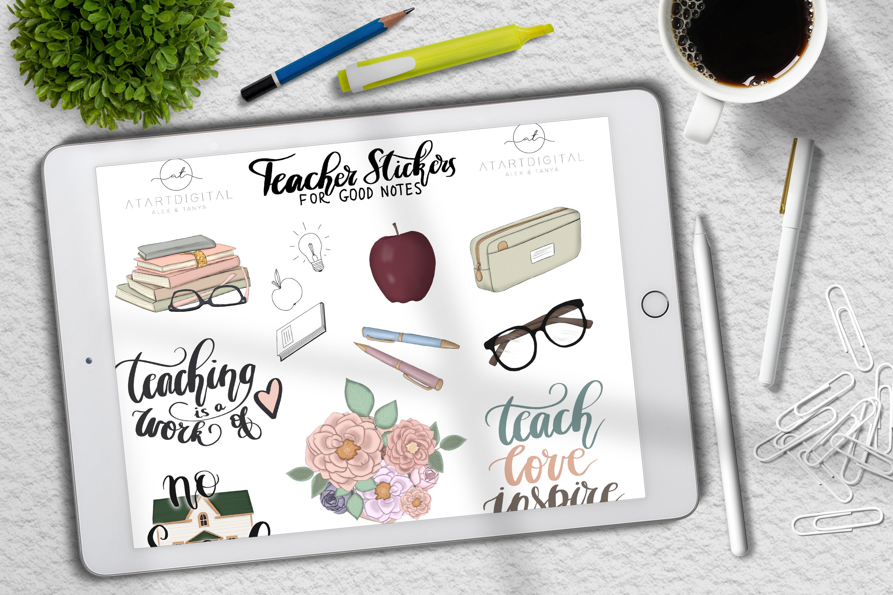 Teacher Stickers Goodnotes 5 Planner Digital Stickers - Etsy