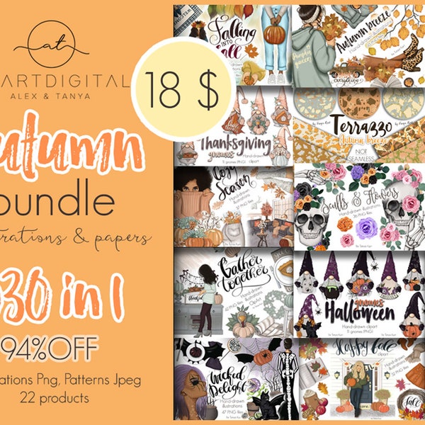 Fall Clipart for Commercial Use - Etsy