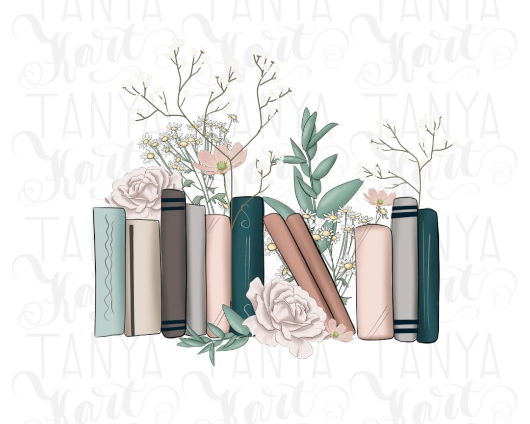 Book Sublimation Png Floral Graphics, Book With Flowers, Design ...