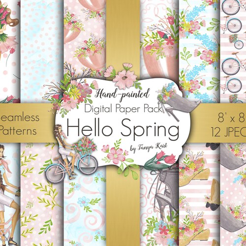 Spring Patterns Spring Papers Surface Design Planner | Etsy