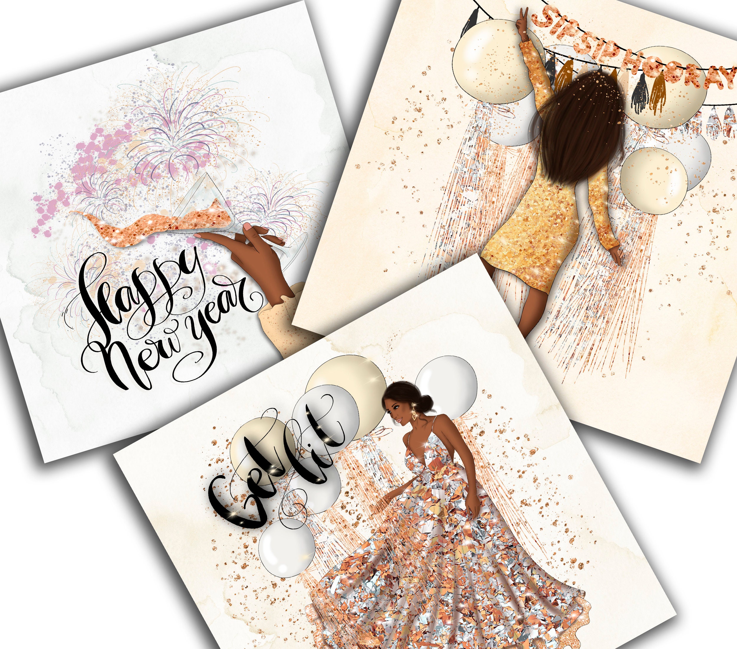 New Year Paper Pack Xmas Paper Planner Diy Supplies Digital - Etsy