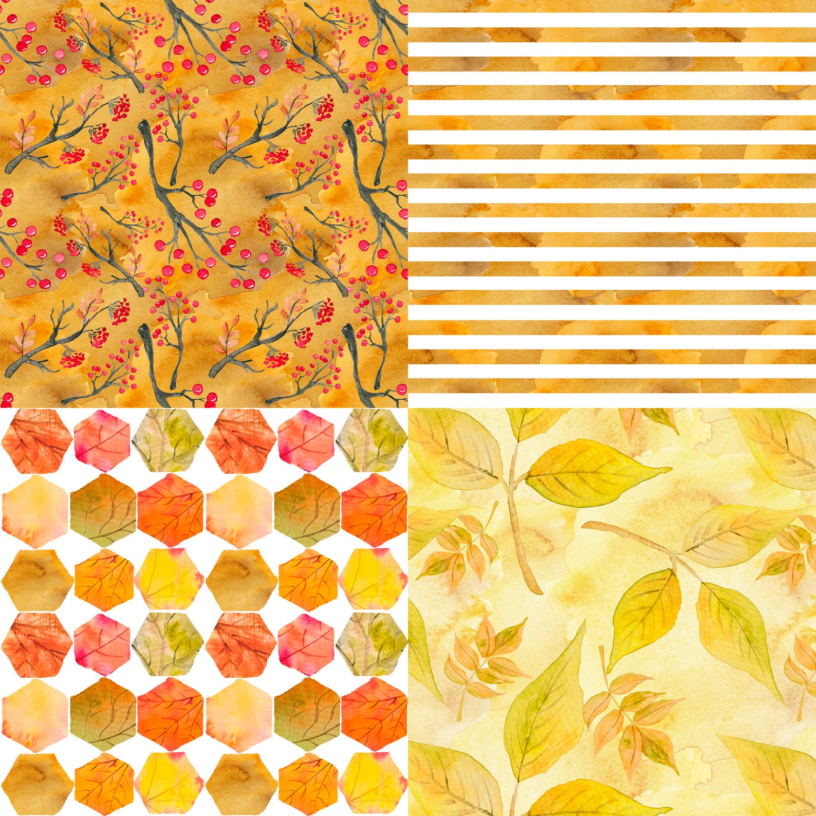 Autumn Seamless Orange Fall Pattern Leaves Digital Paper - Etsy