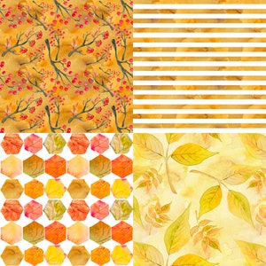 Autumn Seamless, Orange Fall Pattern, Leaves Digital Paper, Digital ...