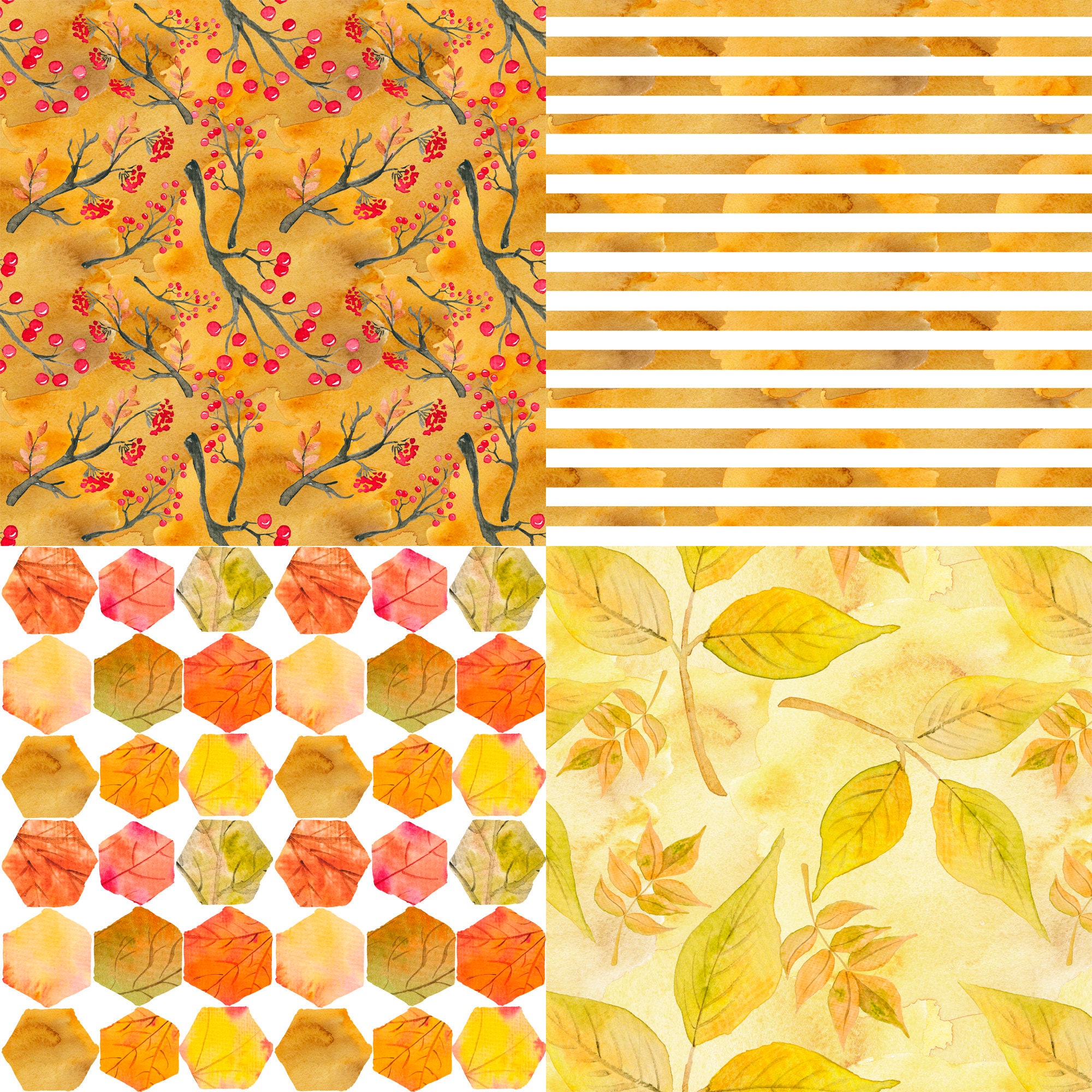 Autumn Seamless Orange Fall Pattern Leaves Digital Paper - Etsy