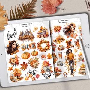 Autumn Digital Planner Stickers Pack for Goodnotes, Fall, Thanksgiving ...