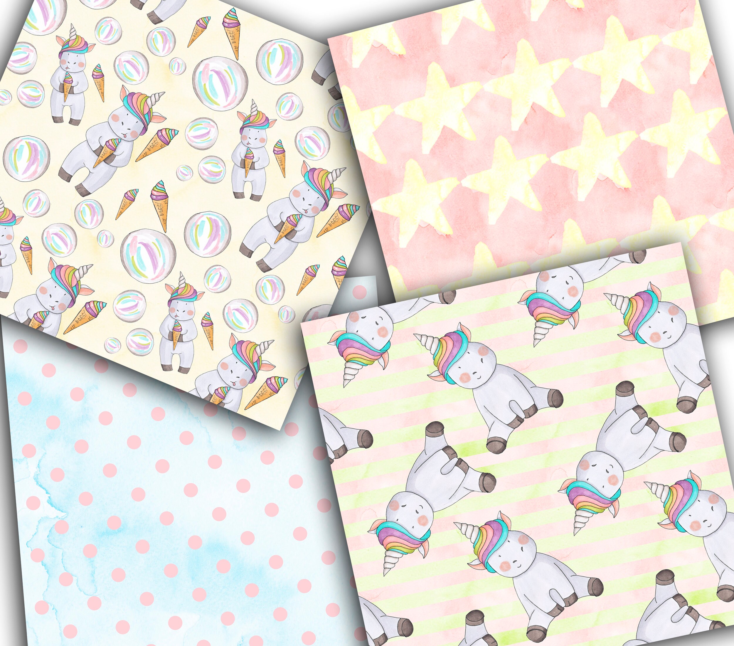 Unicorn Paper Pack Planner Graphics Scrapbook Paper Baby - Etsy