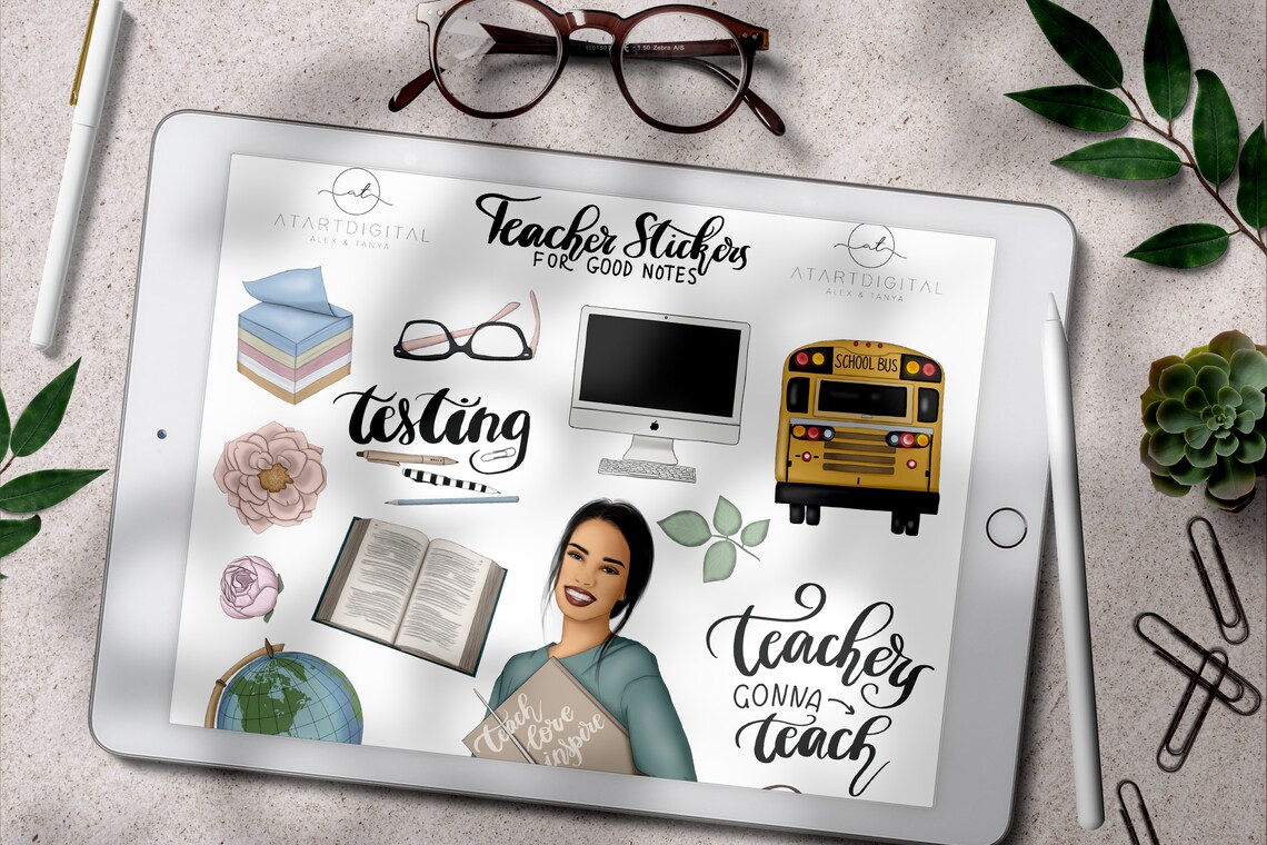 Teacher Digital Planner Stickers for Goodnotes 5, Digital Planner ...