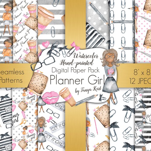 Girly Digital Paper Spring Patterns Planner Papers Seamless - Etsy