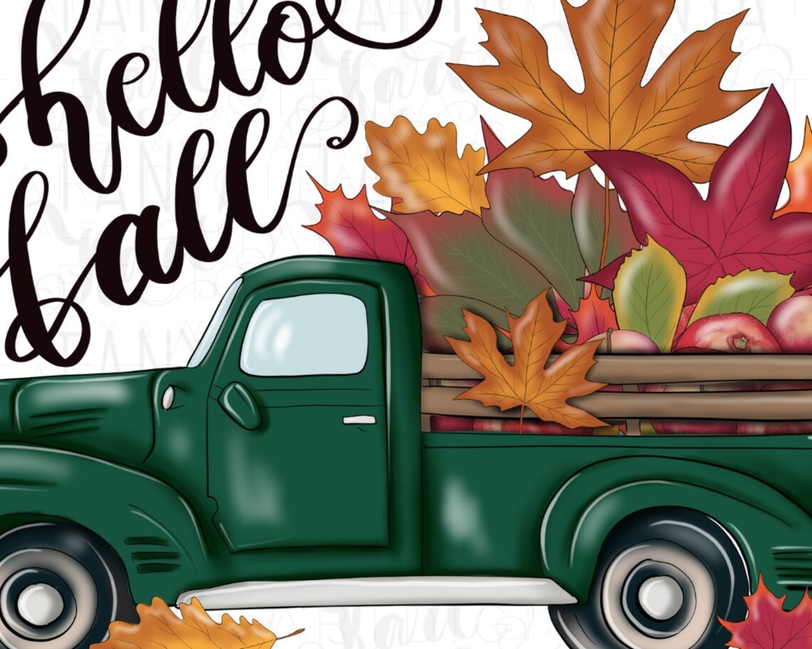 Hello Fall Truck Png Digital Download for Sublimation Autumn - Etsy
