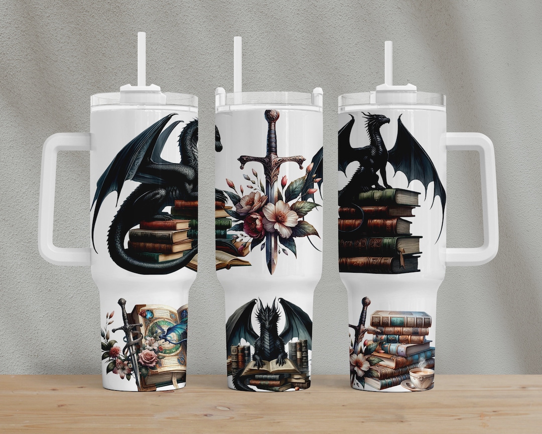 Dragon & Books 40oz Tumbler Wrap: Sword Design (digital Sublimation) - Etsy