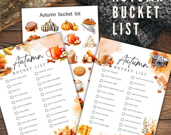 Halloween/fall Family Bucket List for Autumn Printable Checklist ...