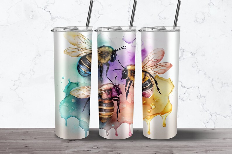 Bee Tumbler Wrap 20oz Skinny Tumbler Bee Lover Gift - Etsy
