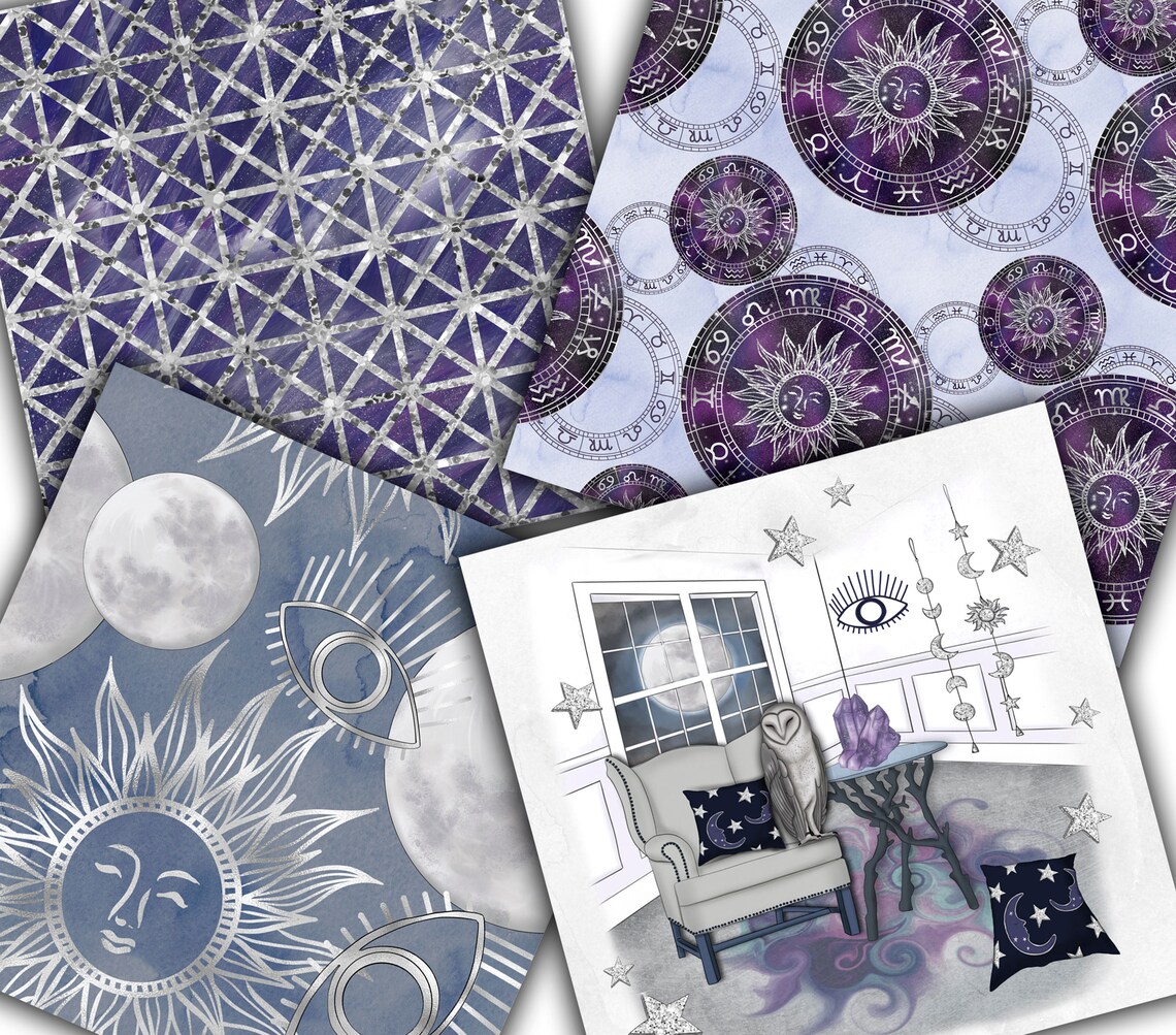 Celestial Paper She is Magic Paper Seamless Patterns - Etsy