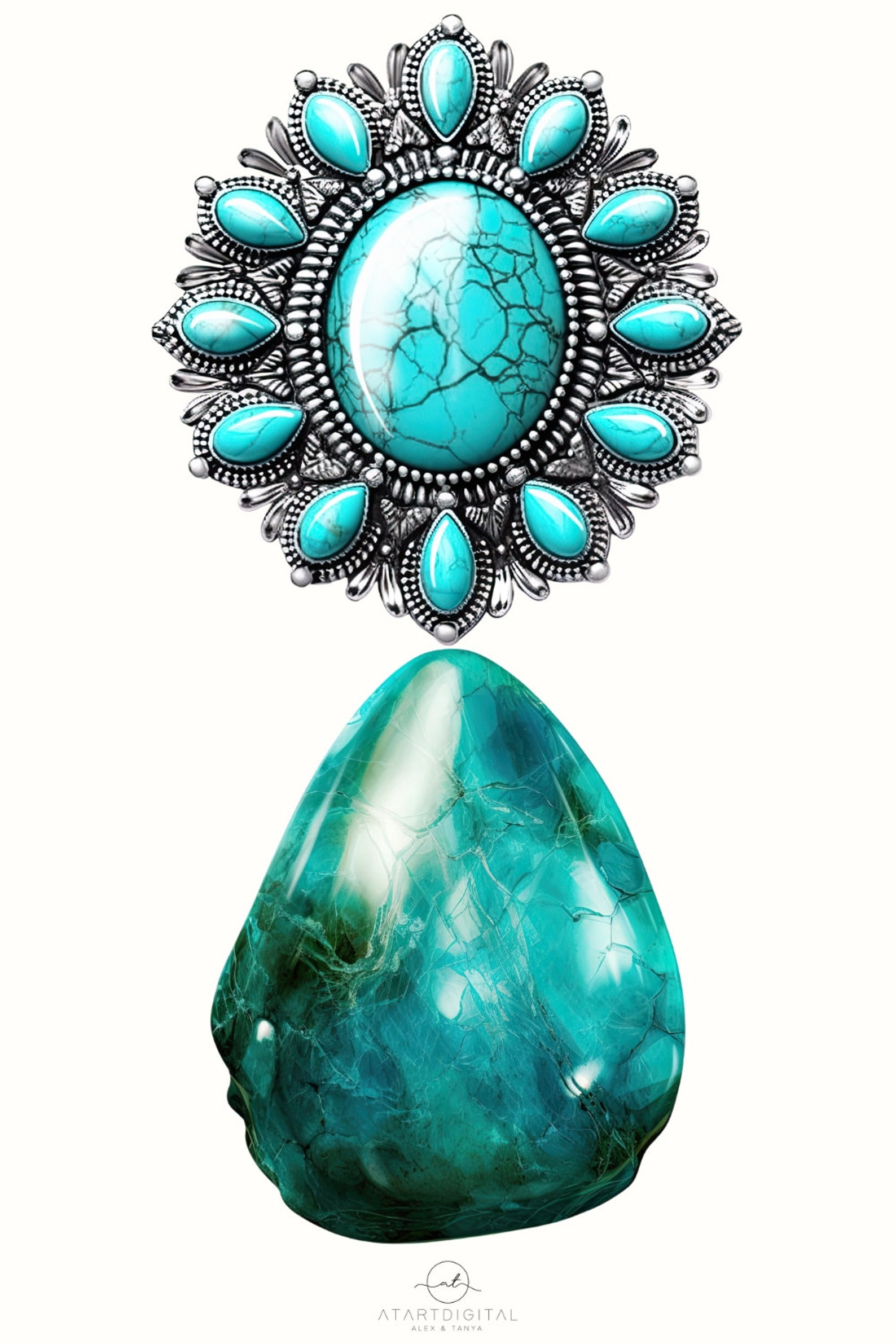 Turquoise Gemstone Png Clipart Digital Download for Commercial Use ...