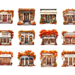 Autumn Bookstore Digital Fall Designs for Fall Home Decor, Kindle ...