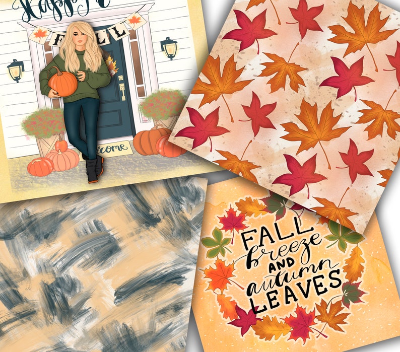 Planner Papers Fall Patterns Autumn Leaves Papers Happy - Etsy