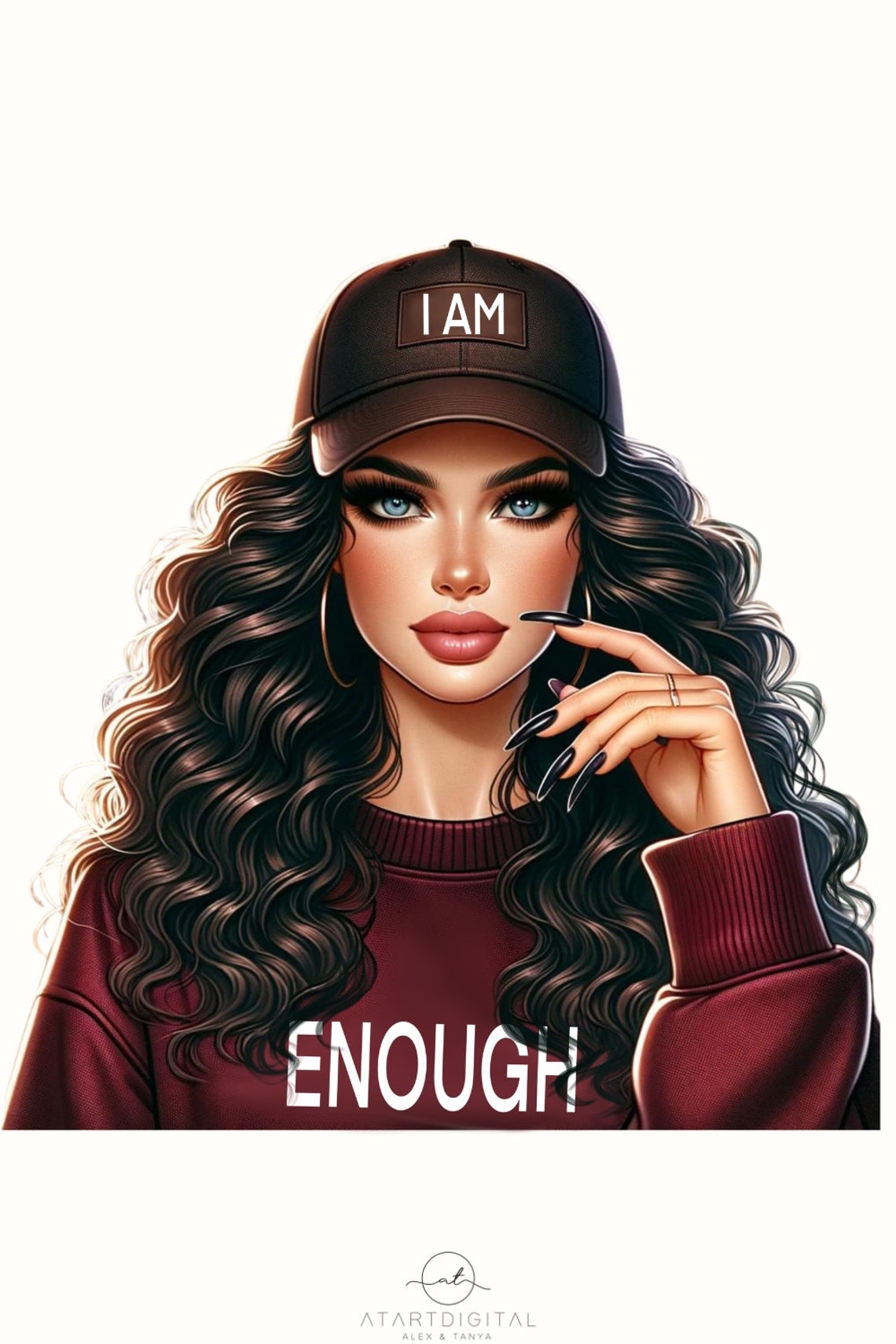 I Am Enough Woman PNG: Self Love Inspirational Art (digital Download ...