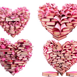 Bookish Valentines PNG, Book Clipart Bundle, Digital Download ...