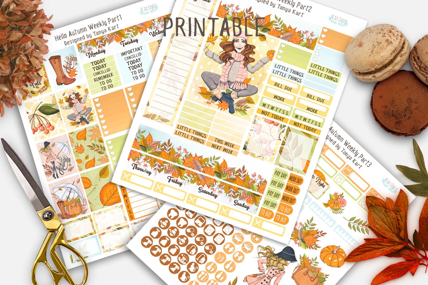 Autumn Planner Stickers Autumn Weekly Kit September Planner - Etsy