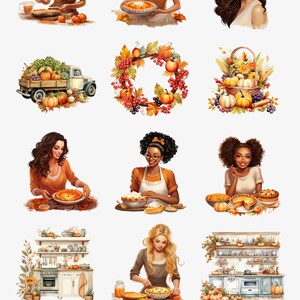 Thankful Fall Farmhouse Clipart Bundle, Instant Download Digital PNG ...