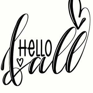 Black White Hello Fall Png Sublimation Design Digital Download, Fall ...
