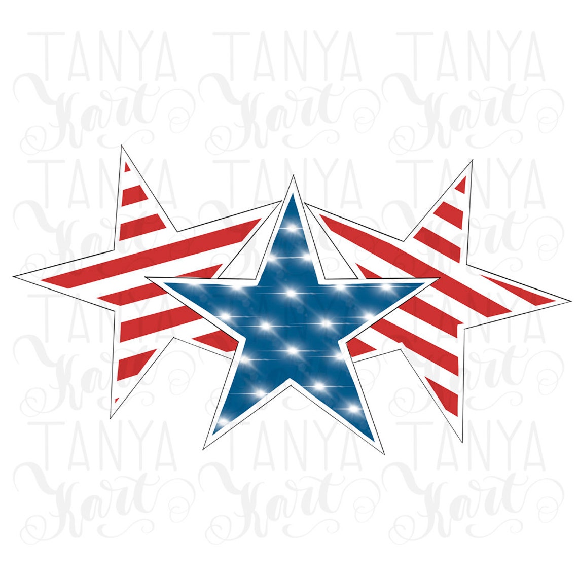 American Stars-memorial Day-sublimation File-american Flag-veterans Day ...