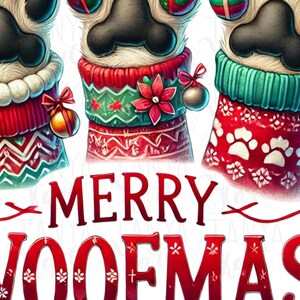 Merry Woofmas PNG, Funny Christmas Dog Lover Sublimation Design for ...