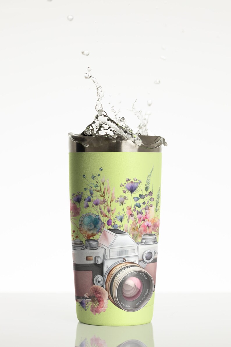 Camera Illustration, With Wildflowers, Vintage Design Png, Commercial ...