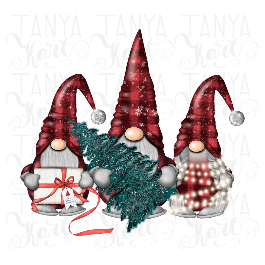 Christmas Gnomes Buffalo Plaid Winter Png Gnomes Design Christmas Sublimationchristmas Png