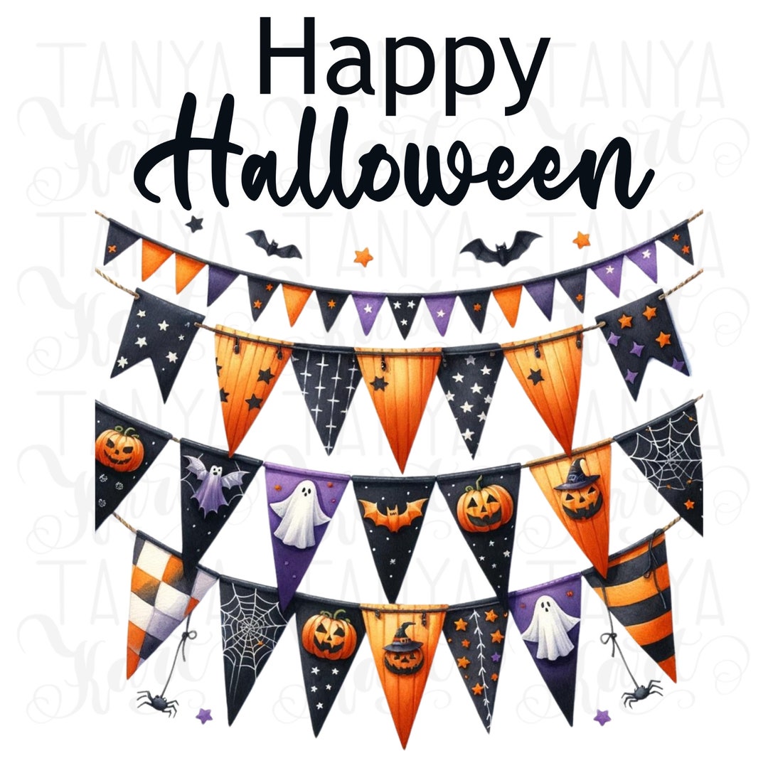 Halloween Flag & Bunting Banner PNG Digital Download for Crafting ...