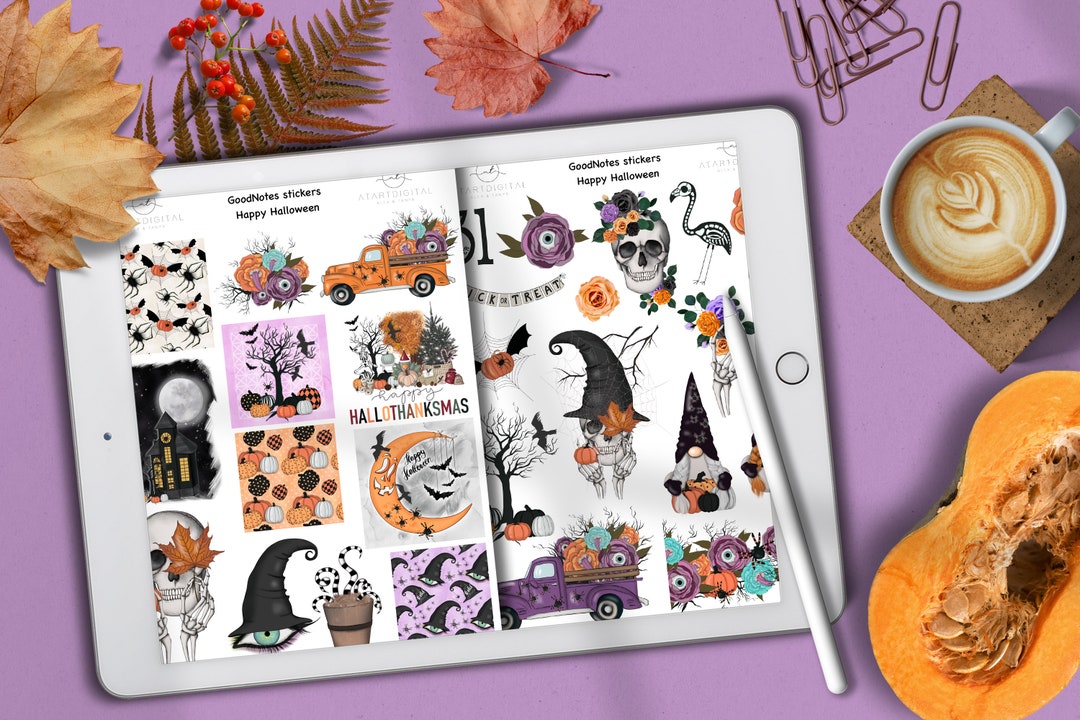 Goodnotes Sickers for Halloween Digital Planner, Spooky Witch Digital ...