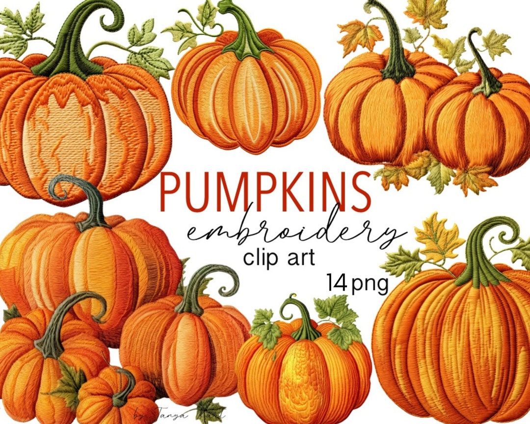 Fall Pumpkin Clip Art Bundle - Sublimation Graphics for Autumn Decor ...