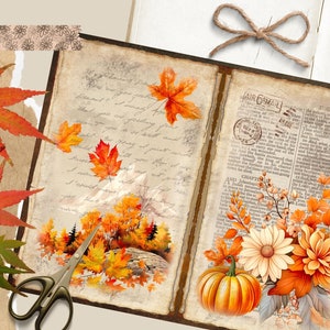 Autumn Junk Journal Printable Kit - Digital Downloads for Scrapbooking ...