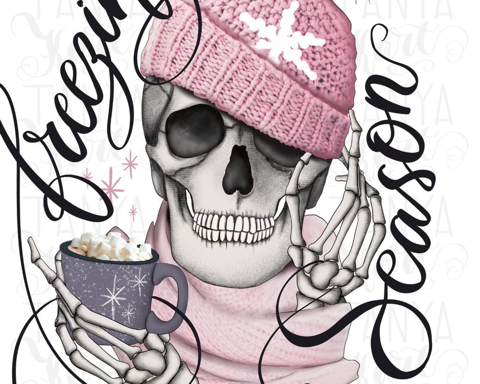 Freezing Season Funny Skeleton Skull Christmas Merry - Etsy