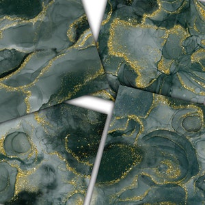 Green and Gold Papers, Gold Shine,green Digital Paper, Green Agate ...