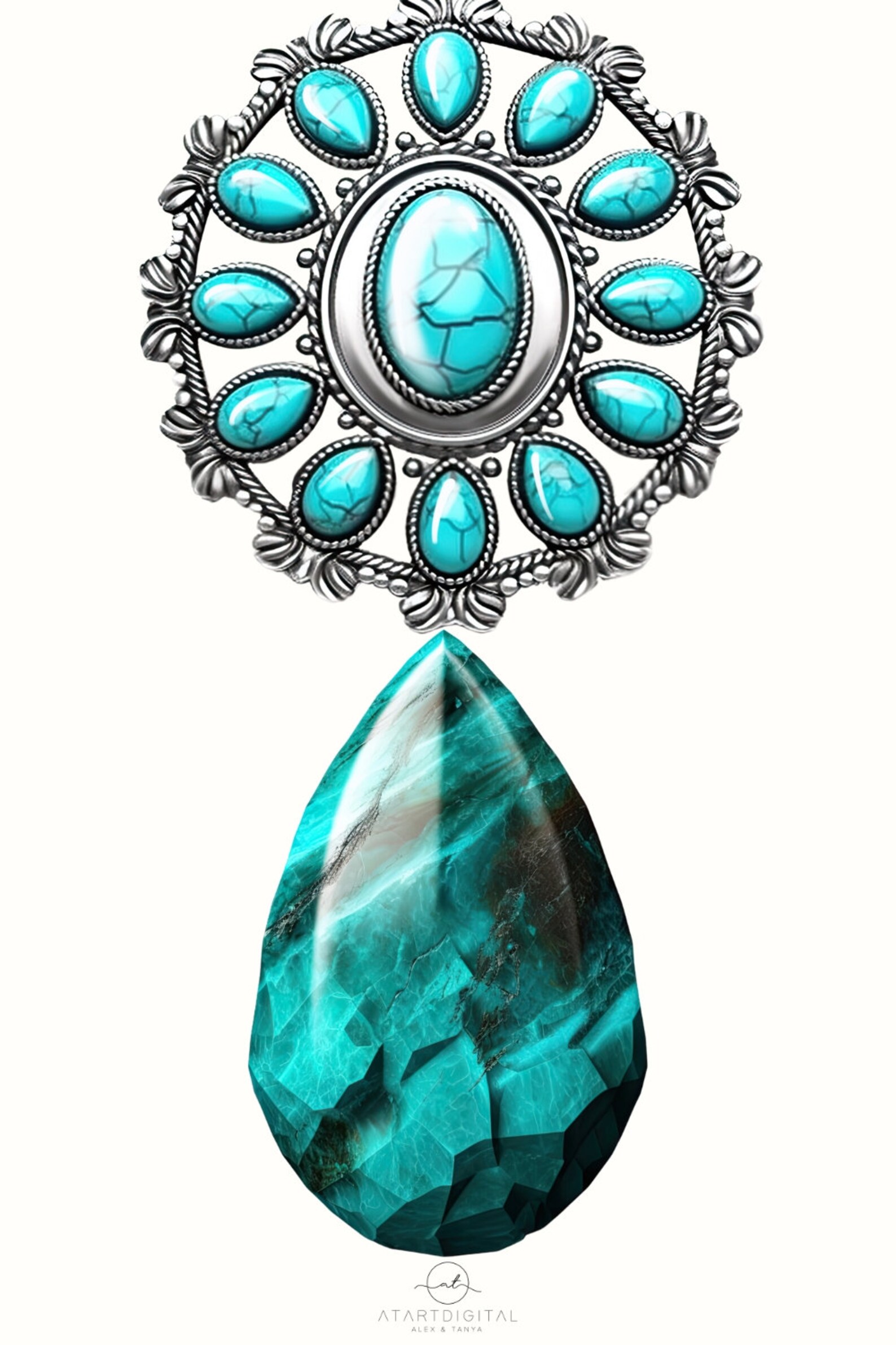 Turquoise Gemstone Png Clipart Digital Download for Commercial Use ...