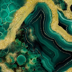 Green Geodes Digital Paper Pack, Agate Backgrounds, Instant Download ...