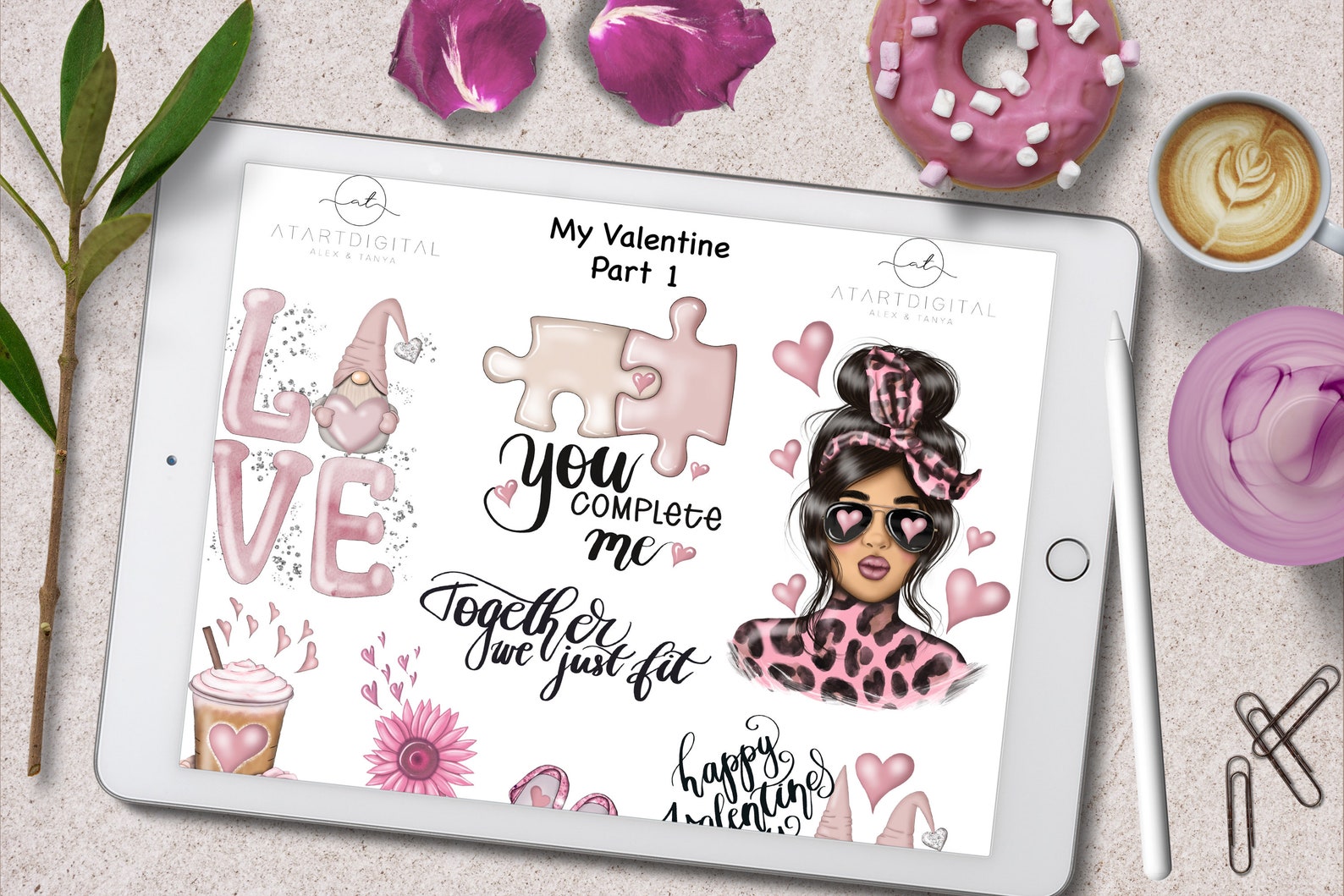 Valentine's Day Digital Stickers for Goodnotes Planner, February ...