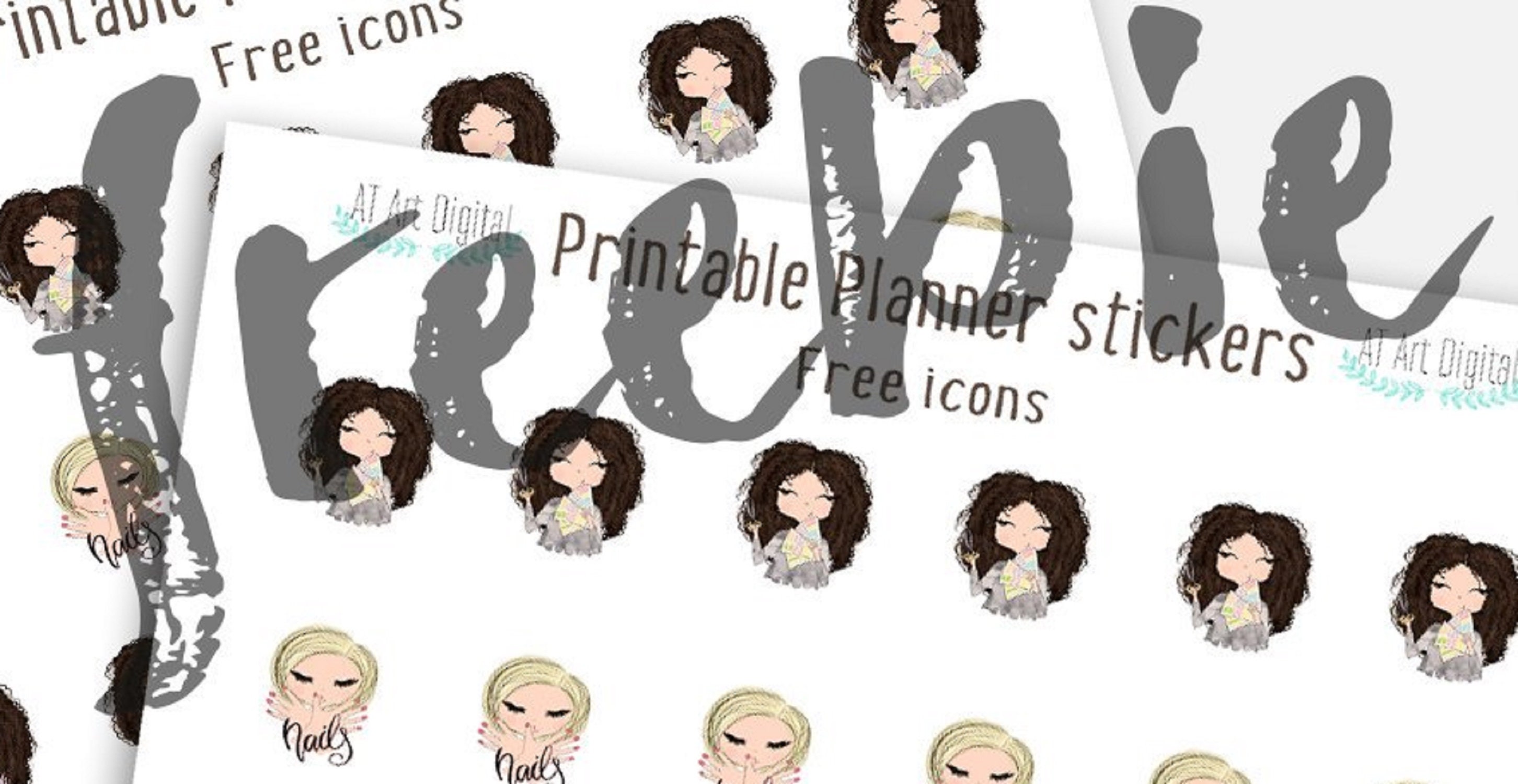 Printable Planner Stickers Girls Planner Stickers Happy - Etsy