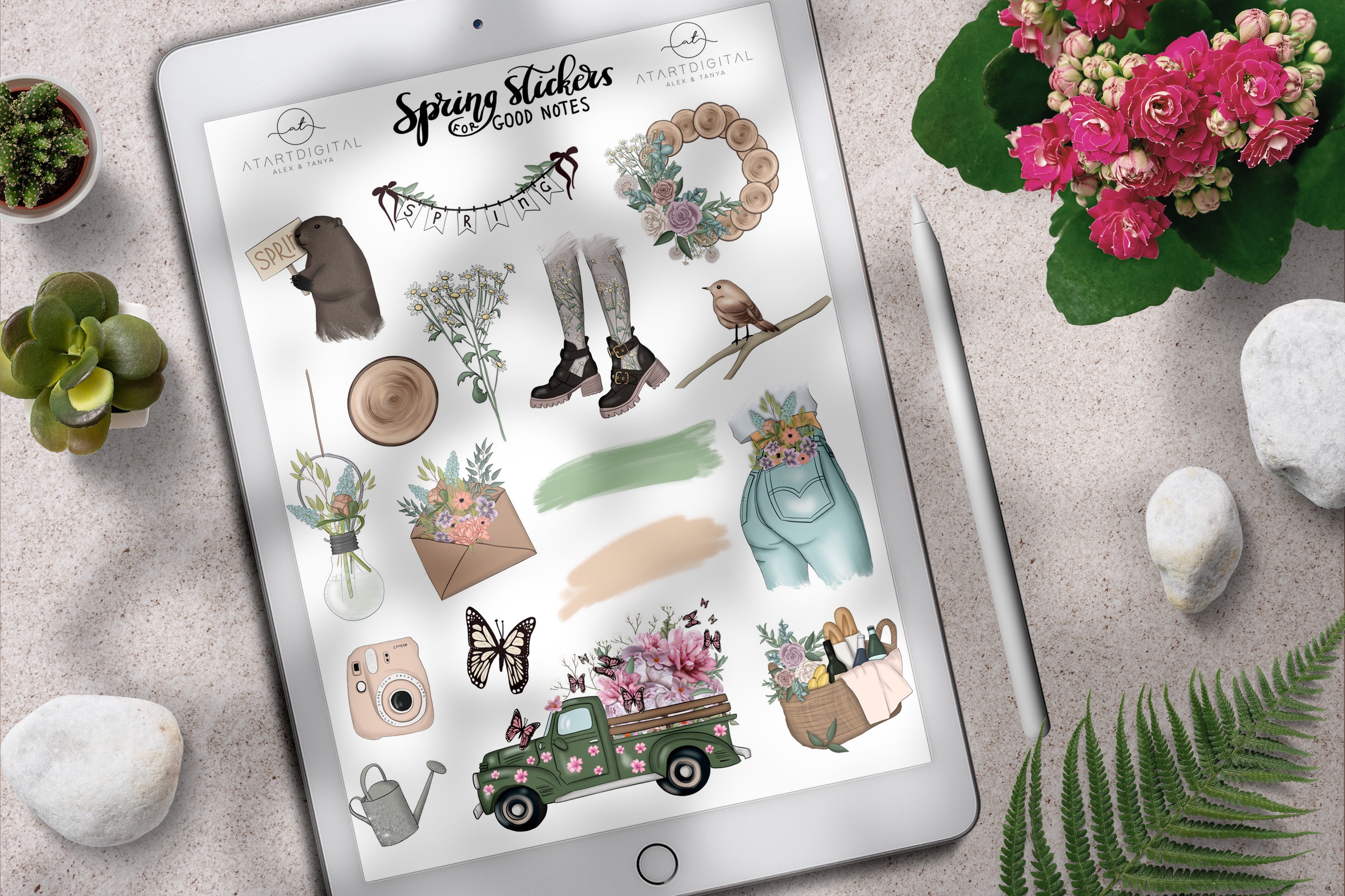 Spring Goodnotes Stickers for Digital Planners, Goodnotes 5 Planner ...