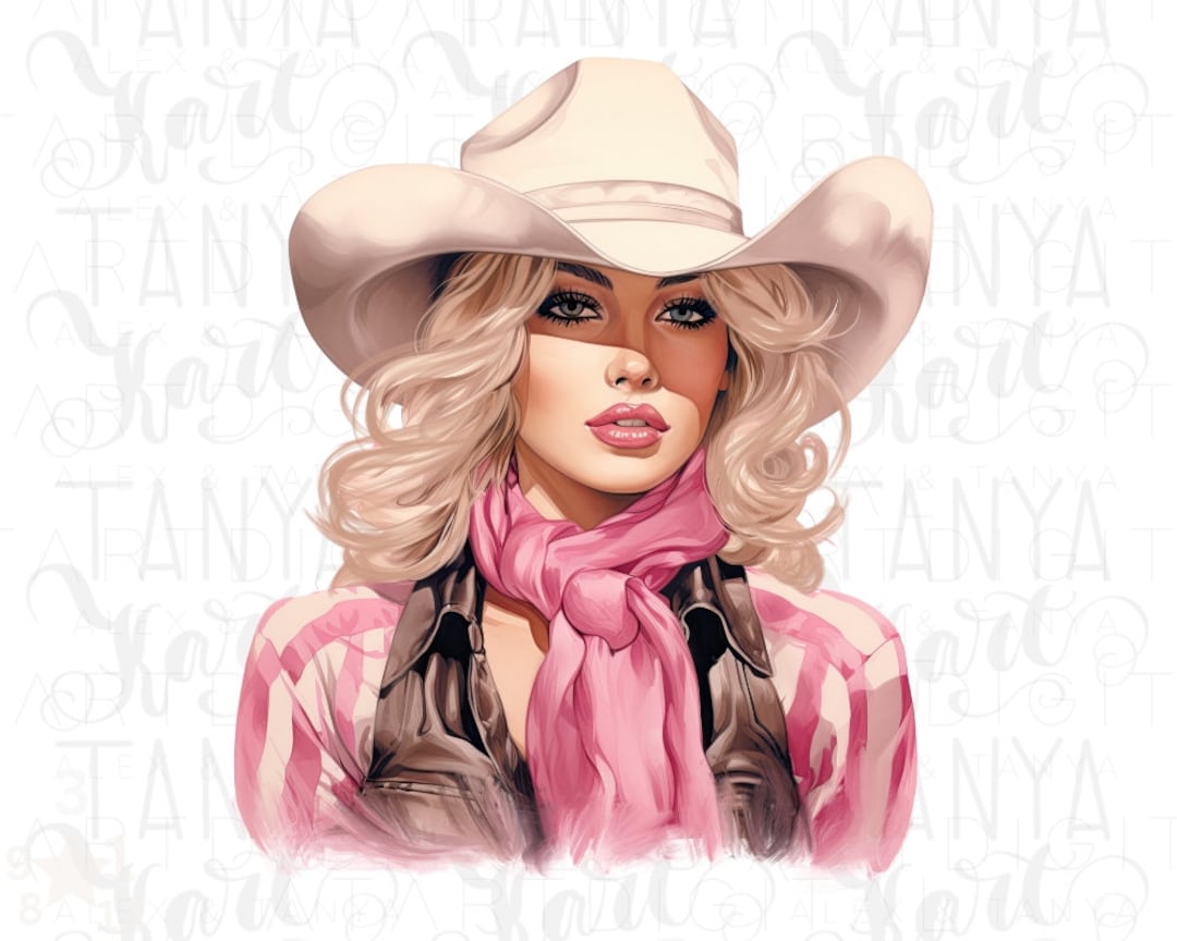 Pink Western Cowgirl Hat and Texas Designs for Print on Demand, Pink ...