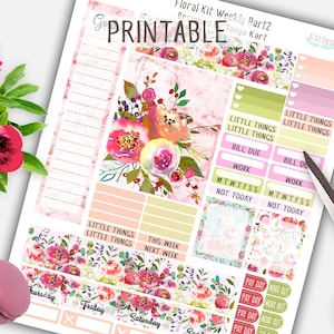 Floral Stickers//printable Stickers//weekly Planner Stickers//weekly ...