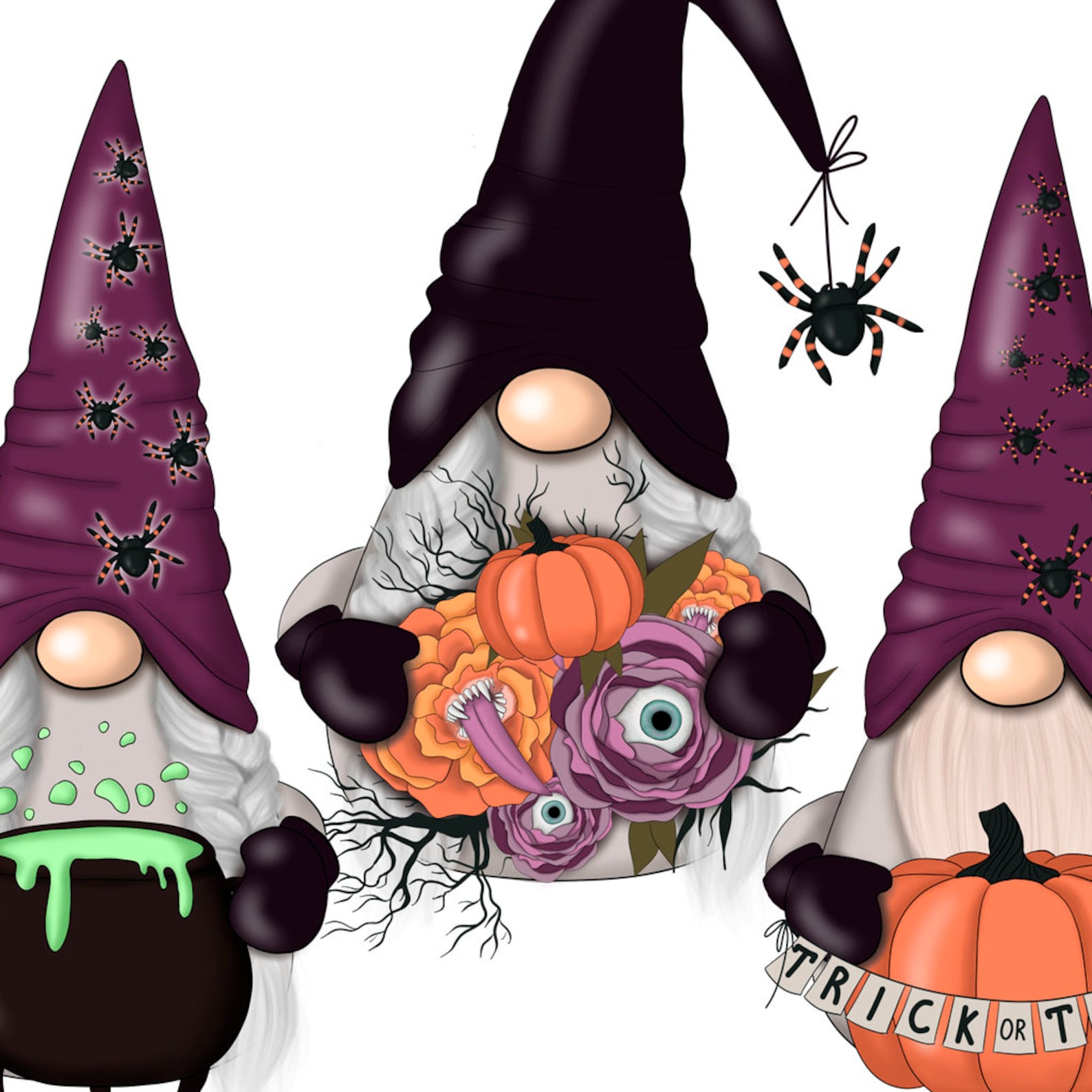 Sublimation Design Halloween Gnomes October Gnomes | Etsy